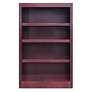 BOWERY HILL Traditional 48" Tall 4-Shelf Wood Bookcase in Cherry