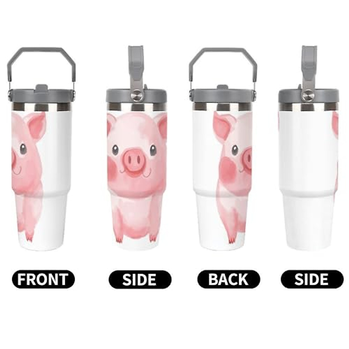 SYJTGDE Large Capacity Car Cup Lovely Pink Pig Fashionable Upgrade Car Cup Advanced And Beautiful Travel Cup