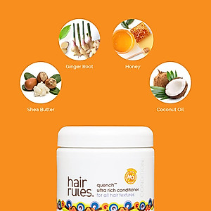 Quench Ultra Rich Conditioner 8oz - Deep Hydration for All Hair Textures, Shine Enhancer & Frizz Control