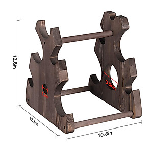 NANANARDOSO 6 Bottles Wine Rack, Free Standing Rustic Wood Wine Storage Holder, Wine Racks Countertop for Home Kitchen Bar Cabinets Pantry