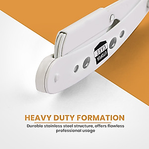Utopia Care Professional Barber Straight Edge Razor Safety with 100-Pack Blades - 100 Percent Stainless Steel (White)