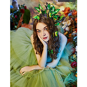 Coucoland Butterfly Fascinator Hat Monarch Butterfly Headband Crown Tea Party Halloween Costume Headpiece