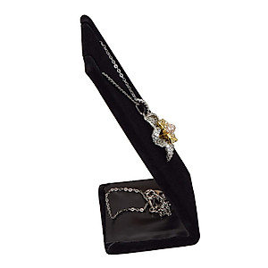 MOOCA 6 Pcs Set Black Velvet Covered Earring Display Stand Pendant Jewelry Organizer Display Holder for Earring, Pendant Accessory Rack for Showcase, 2 1/4 W x 1 1/2 D x 3 1/4 H in, Black Velvet