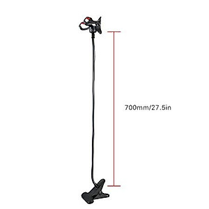 Slopehill Gooseneck Phone Holder for iPhone X XR XS 8 7 Plus Samsung Galaxy S10, Cell Phone Clip Holder for Bedroom Desktop Office Bathroom Kitchen, Rotate Freely Lazy Bracket Holder, Black