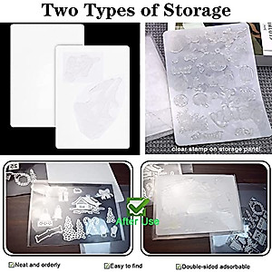 40 Pcs Clear Stamp and Die Cut Storage Bags with Rubber Magnetic Sheets and Stamp Storage Panels, Resealable Plastic Storage Pockets Stamp Stencil Envelope for Organize Scrapbook Supplies,Die Cutting
