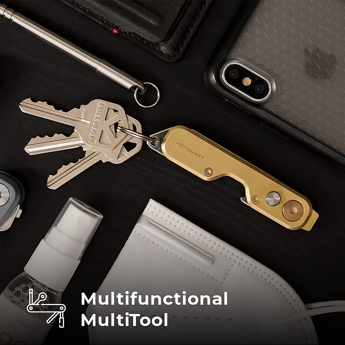 KeySmart SafeTul - Door Opener Tool is An Advance Touchless Key tool made of Premium Material with 4 in 1 No Touch Door Opener Keychain, Button Pusher, Touchscreen Stylus, and Bottle Opener