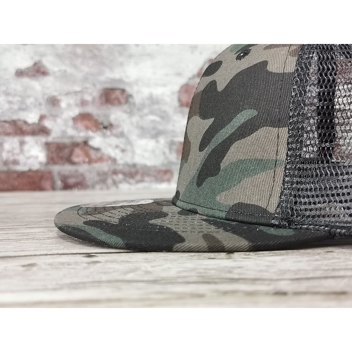 Classic Camo Flat Bill Brim Snapback Hat Visor Mesh Hats for Men Women, Hip Hop Baseball Cap Adjustable Dad Hat Trucker Hat Unisex