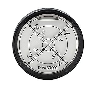 Chiloskit Aluminium Precision Spirit Bullseye Round Bubble Level Tool Rv Campers Leveling Circular Bubble Inclinometers for Surveying Instruments and Tribrachs, Ø2.4",Accuracy 15'/2