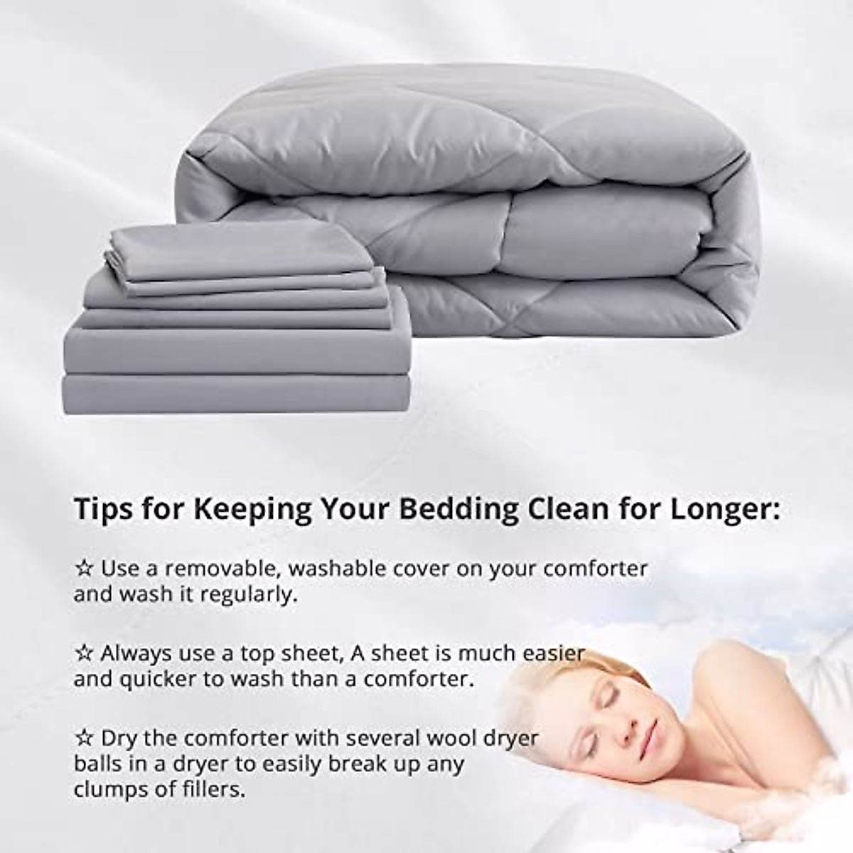 HEVUMYI Queen Comforter Set 8 Pieces, All Season Reversible Bed in a Bag Queen, Ultra Soft Bedding Sets with Comforter, Flat Sheet, Fitted Sheet, Bed Skirt, Pillowcases & Pillow Shams (Dark Gray)