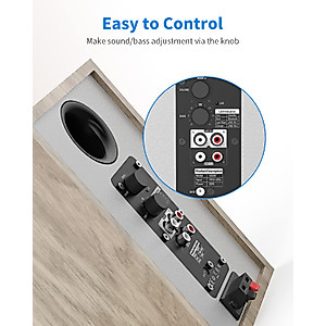 BESTISAN Bookshelf Bluetooth Speakers, Powered 2.0 Stereo 50W Home Audio Bookshelf Stereo Speakers for Turntables, Record Player, Desktop, TV, RCA Input, Wooden Enclosure, Pair