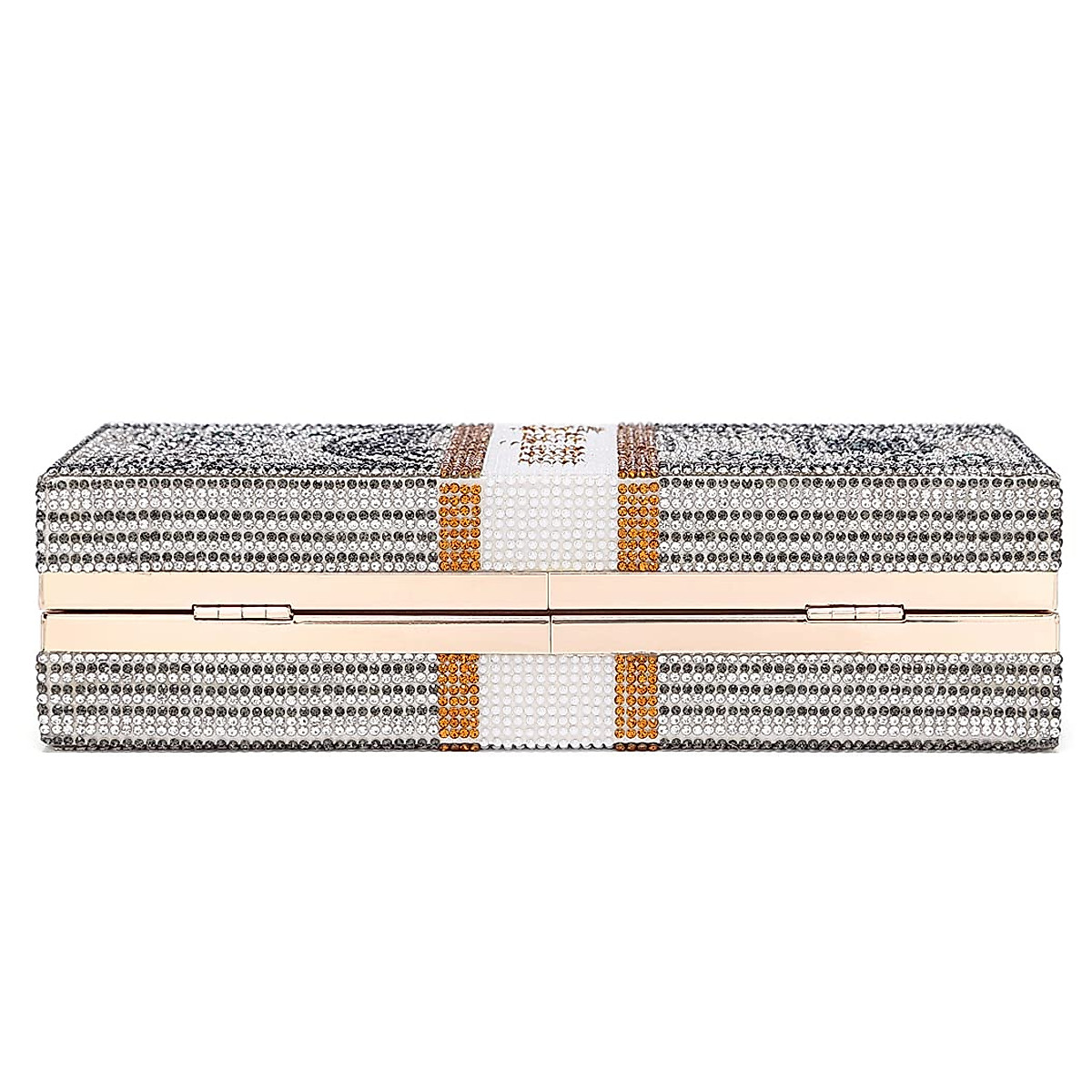 Covelin Dollar Clutch Purse for Women from, Rhinestone Evening Handbag Money Bag Grey