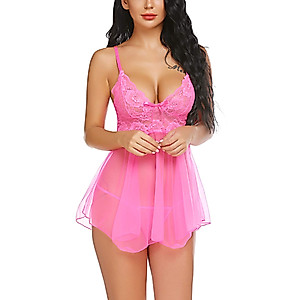 Avidlove Women Sexy Lingerie Babydoll Lace Sleepwear Mesh Chemise Boudoir Nighty