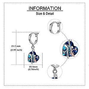 Dolphin Earrings Sterling Silver Crystal Dolphin Hoop Earrings Dolphin Jewelry Gifts for Women Daughter