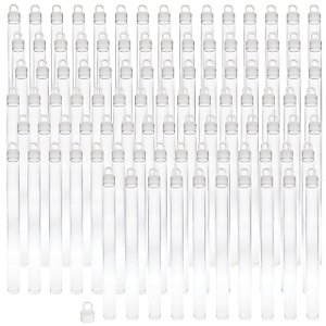 The Beadsmith Clear Plastic Tubes - 6-Inch-Long Round Tubes, 9/16 Inches in Diameter - Friction Hanging Caps - Use for Beads, Bath Salts, Wedding & Party Favors, Home or Office Storage - Bag of 100