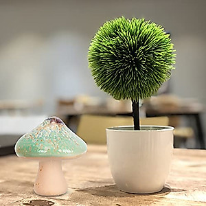 4Pcs Ceramic Mushrooms for Garden, Miniatures Mushroom Decor Mini Mushroom Garden Decor Mushroom Statue for Plant Pots Micro Landscape Dollhouse Decor