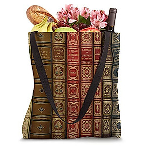 Antique Book Spine Bag For The Library Tote Bag