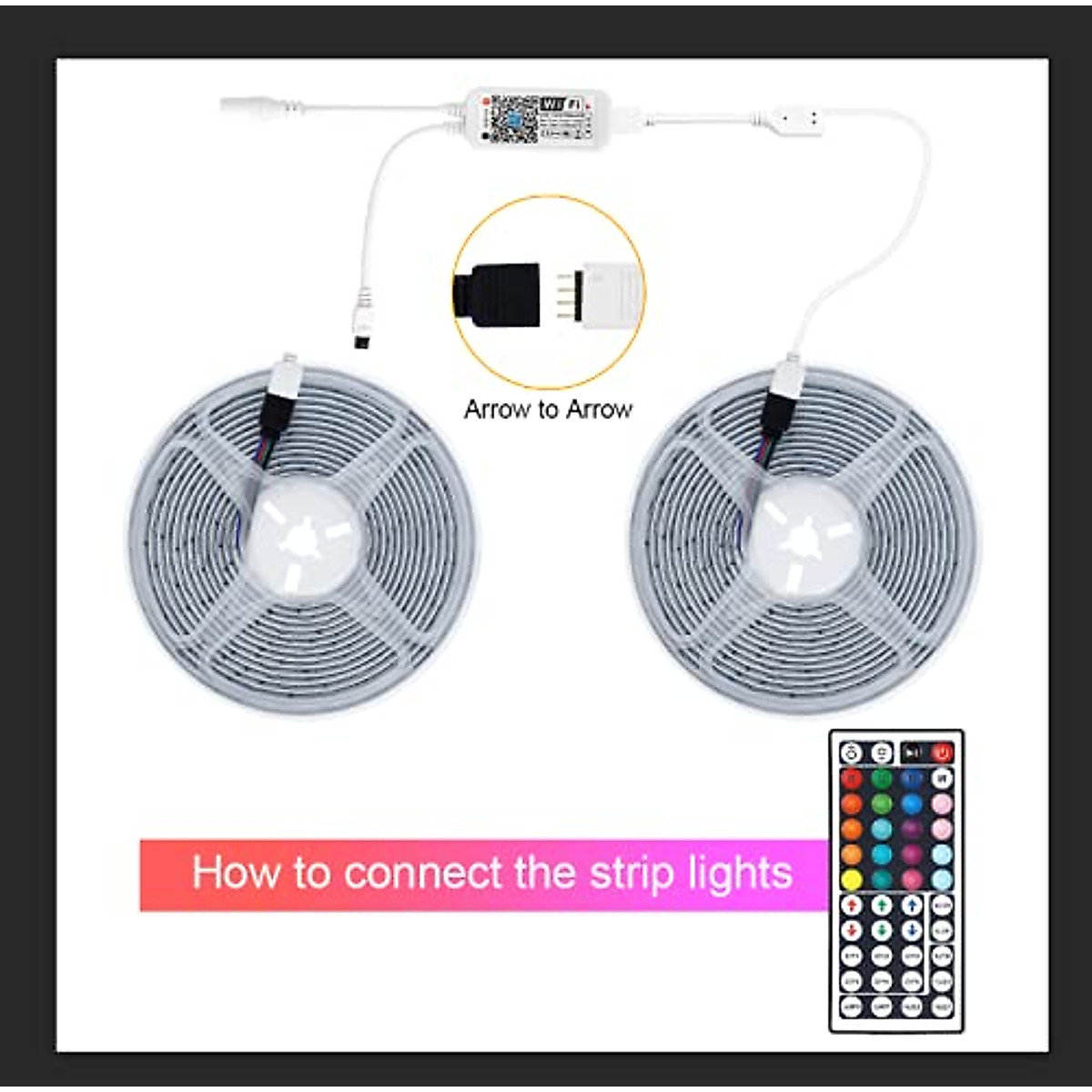 LUNSY Smart LED Strip Lights 32.8 ft/10m, Music Sync, Bluetooth APP Controlled, Remote Control, RGB, 300LED SMD5050, IP65 Waterproof Outdoor, 12V, Alexa Controlled