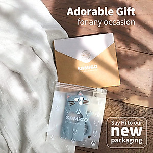 SAMiGO Baby Teething Toys Silicone Teether for Babies 0-6 and 6-12 Months Baby Chew Toys for Infant Boys and Girls - Blue Cat