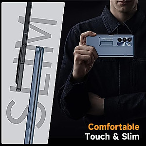 for Samsung Galaxy Z Fold 5 Cover: Lightweight Stylish Soft Phone Kickstand Case - Hinge Protection Slim Protective Phone Case for Samsung Z Fold 5 5G 2023 - Blue
