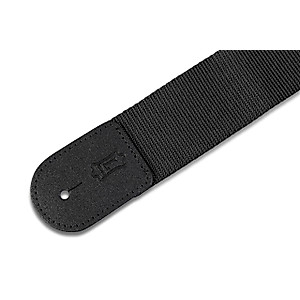 Levy's Leathers 2" Polypropylene Guitar Strap with Genuine Leather Ends and Tri-glide Adjustment; Black (M8POLY-BLK)