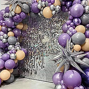 Kate Square Sliver Sequin Wall Panel Backdrop Sliver Glitter Panels Wedding Decoration(Pack of 12)