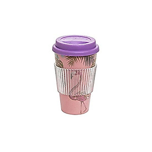 Beachcombers B22672 Flamingo Palms Travel Coffee Cup, 5.12-inch High