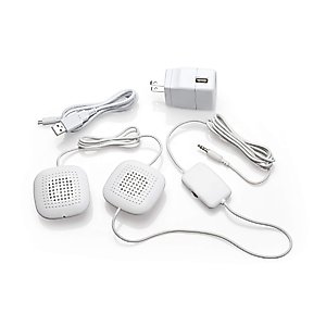 Sound Oasis Amplified Pillow Speakers, 2 Ultra-Thin Hi-Fi Stereo Speakers, Volume Control, Surround Sound for Music, Sleep, Tinnitus Masking, Connects to External Sound Source.