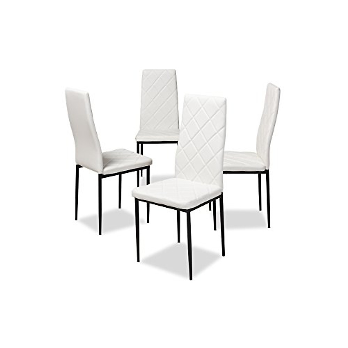 Baxton Studio Blaise Modern and Contemporary White Faux Leather Upholstered Dining Chair