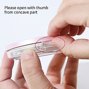 longway Loose Powder Compact Container Empty Portable Plastic DIY Makeup Powder Case, 5g Slim Powder Box with Powder Puff,Mirror and Elasticated Net Sifter (2pcs,pink+sliver)