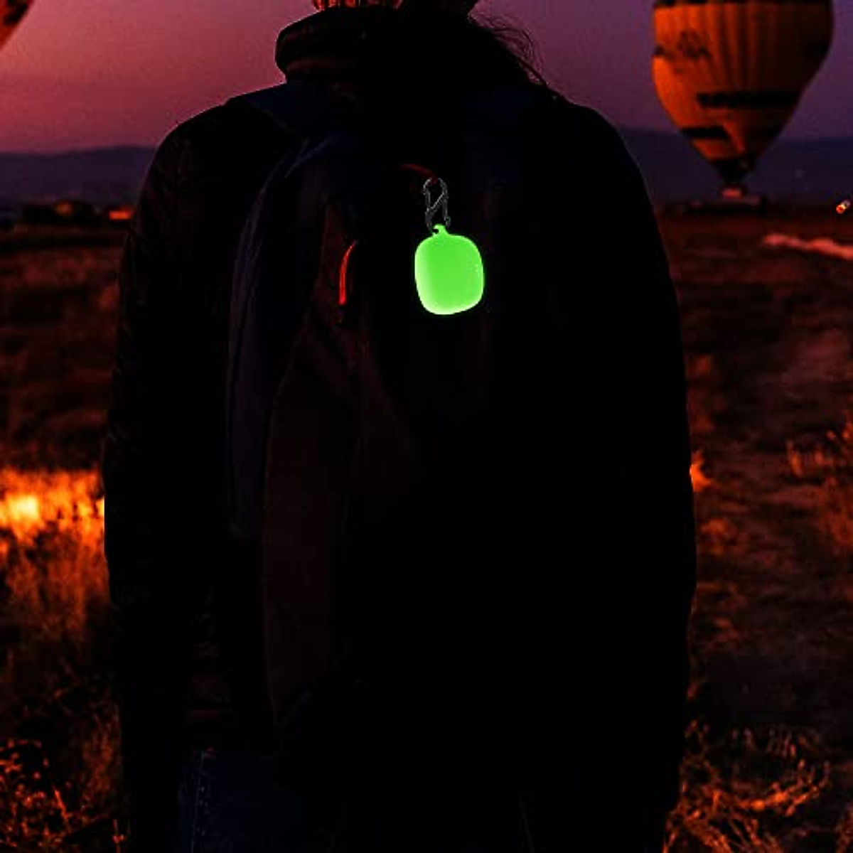 Geiomoo Silicone Case Compatible with JBL Tune 215TWS, Protective Cover with Carabiner (Luminous Green)