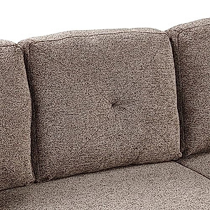 Eafurn L-Shaped Sectional Pull Out Bed and Reversible Chaise Lounge,Tufted Convertible Corner w/ 2 Stools and Storage Shelves,3 Seater Sofa & Couches for Living Room Furniture Set, Knox Charcoal 95"