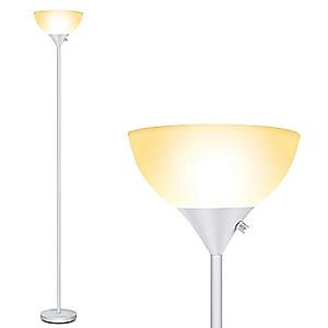 BoostArea Floor Lamp, Standing Lamp, 9W LED, Energy Saving, 50,000hrs Long Lifespan, 3000K Warm White, Eye-Caring,Torchiere Floor Lamps for Living Room,Bedroom,Office,Reading, White Floor Lamps