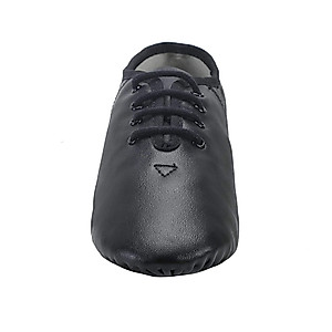 Dynadans Unisex PU Leather Upper Lace Up Jazz Shoe for Women and Men's Dance Shoes-Black-5.5M