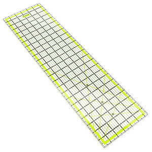 Arteza Quilting Ruler and Quilting Ruler Laser Cut Acrylic Quilters' Ruler with Patented Double Colored Grid Lines for Easy Precision Cutting