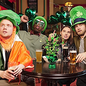 2 Pcs St. Patrick's Day Shamrock Spray Centerpieces Green and Gold Foil Shamrock Tabletop Party Decor for St Patrick's Day Home Classroom Party Table Accessory