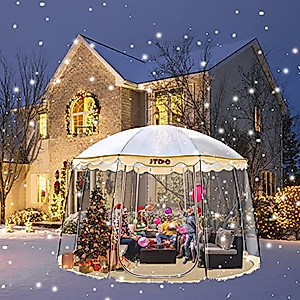 Bubble Igloo PVC Tent, JTDDO Winter Tent Oversize Cold Protection Canopy Tent 12'x12' for 8-10 Person for Outdoor/ Garden/ Backyard/ Patios, Beige
