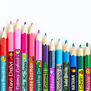 Lovable Labels Personalized Labels for Kids (120 Labels) - Waterproof Dishwasher Safe Peel and Stick Labels are Great for School Supplies Daycare Camp Bottles (White)