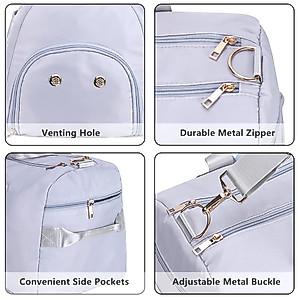 ICEIVY Gym Duffle Bag Dry Wet Separated Gym Bag Sport Duffle Bag Training Handbag Yoga bag with Extra Drawstring Backpack for man and women (Grey-Upgrade) Large