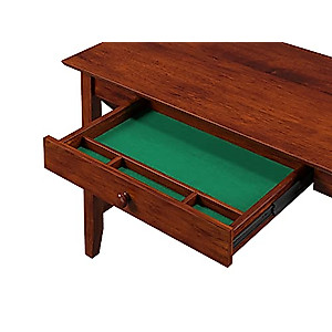 AFI Lexi Desk with Drawer and Charging Station, Walnut