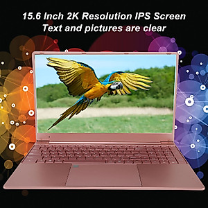 Tangxi 15.6in WIN10 Laptop,2K IPS Screen 2.4G 5G WiFi Laptop Computers with Fingerprint Unlock,Backlight Keyboard,12GB RAM 1TB ROM,7000mAh Battery,Rose Gold