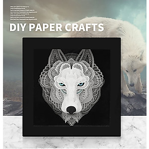 SIWEME 3D Puzzle for Adults&Kids, Funny Jigsaw Puzzle DIY Animal Paper Craft Kit 3D Paper Puzzle Wall Art Decor (Wolf)