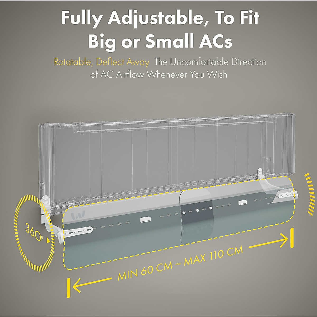 WITFORMS/CLASSIC - Adjustable AC air deflector suitable for Split air conditioners. Enhance cooling and heating circulation