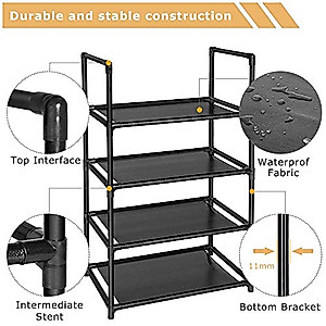 esonstyle 4 Tier Shoe Rack Lightweight Small Shoe Rack 6-8 Pairs Storage Organizer Narrow Shoe Rack for Entryway Shoe Rack Small Shoe Shelf