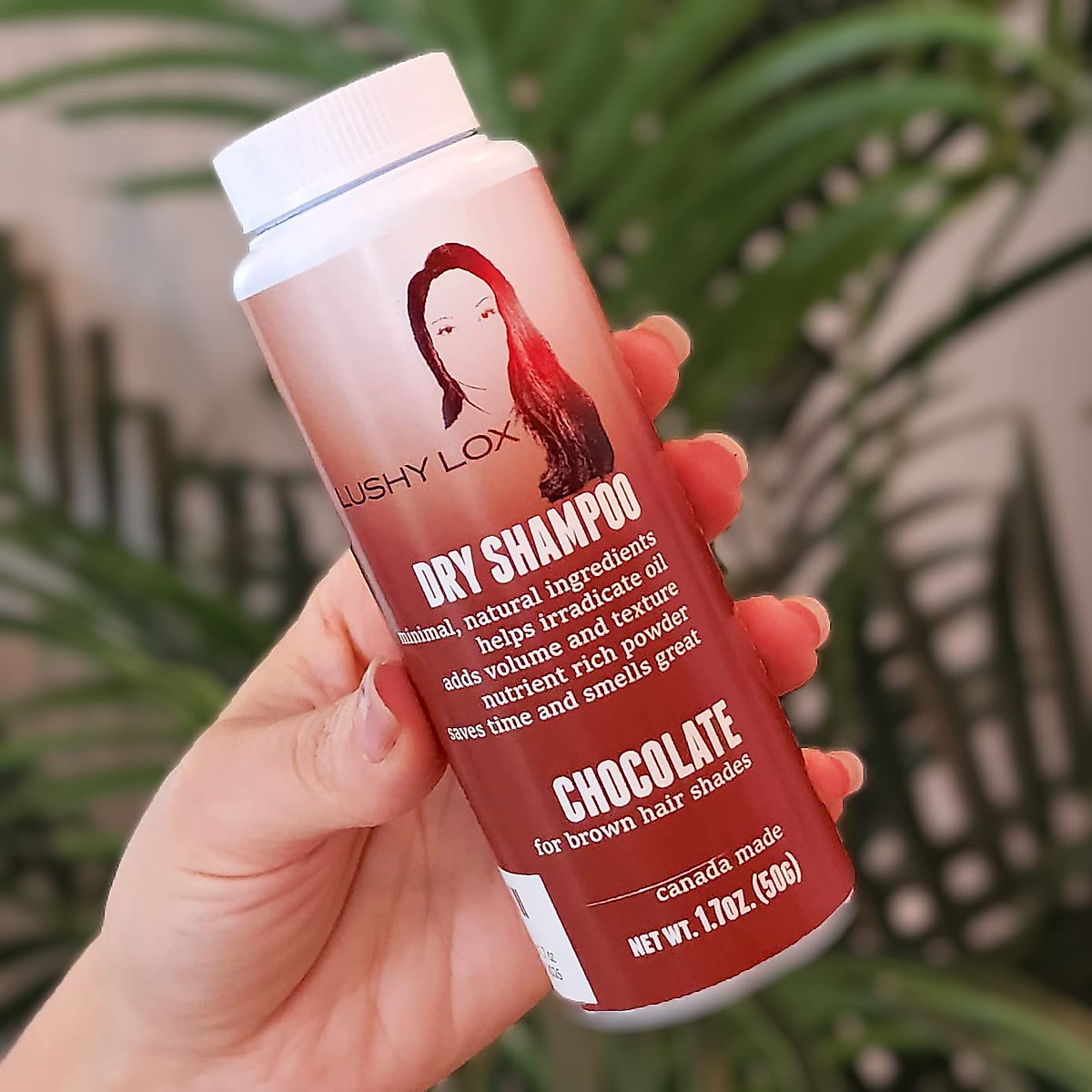 Lushy Lox Dry Shampoo Powder for Brown or Brunette Hair Shades - All Natural Ingredients 1.7 oz