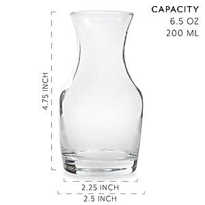 Cornucopia Mini Individual Wine Carafes (6-Pack); 6.5 oz Single-Serving Personal Size Decanters for Dinner Parties, Wine Tastings, and More