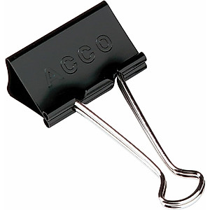ACCO Binder Clips, Large, 1 Box, 12 Clips/Box (72100)