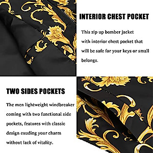 COOFANDY Men's Bomber Jacket Fashion Windbreaker Fall Winter Front Zip Jackets