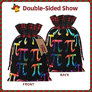 Christmas Drawstring Gift Bags Pi-Math Buffalo Plaid Drawstring Bag Party Favors Bags