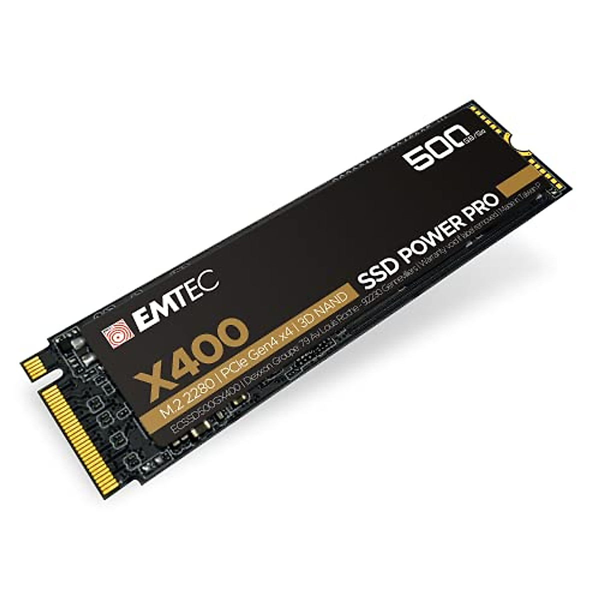 Emtec 500GB X400 Power Pro M.2 2280 PCIe Gen 4.0 x4 Internal Solid State Drive (SSD) ECSSD500GX400
