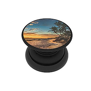 FAB POPS Magnetic Phone Grip with Collapsible AIRPOP Technology and Built in Magnets Made in The USA Tropical Sunset